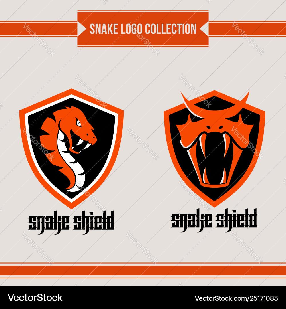 Snake shield logo Royalty Free Vector Image - VectorStock