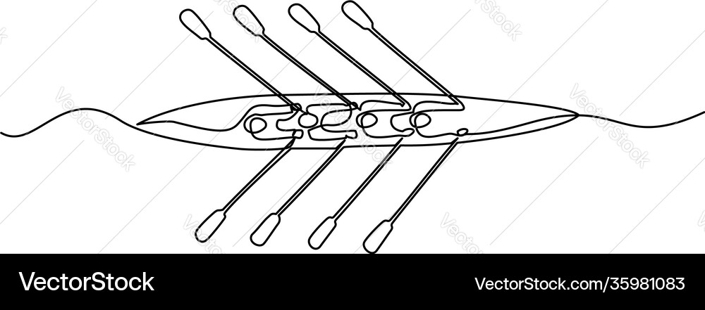Team member rowing boat teamwork concept Vector Image