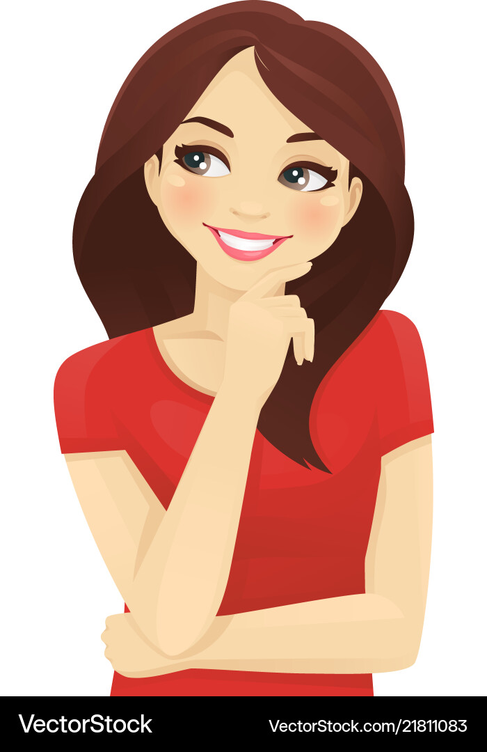 Woman thinking Royalty Free Vector Image - VectorStock