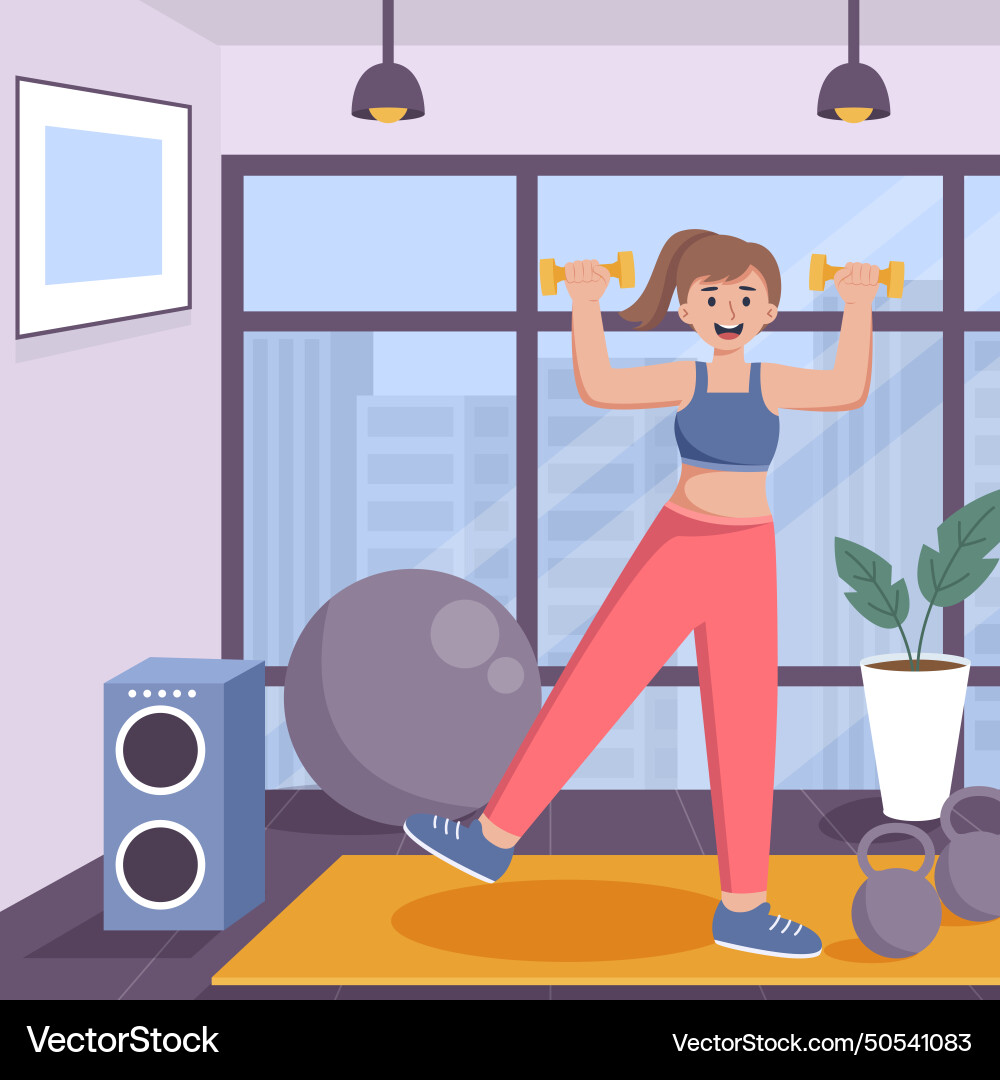 Workout gym flat design Royalty Free Vector Image