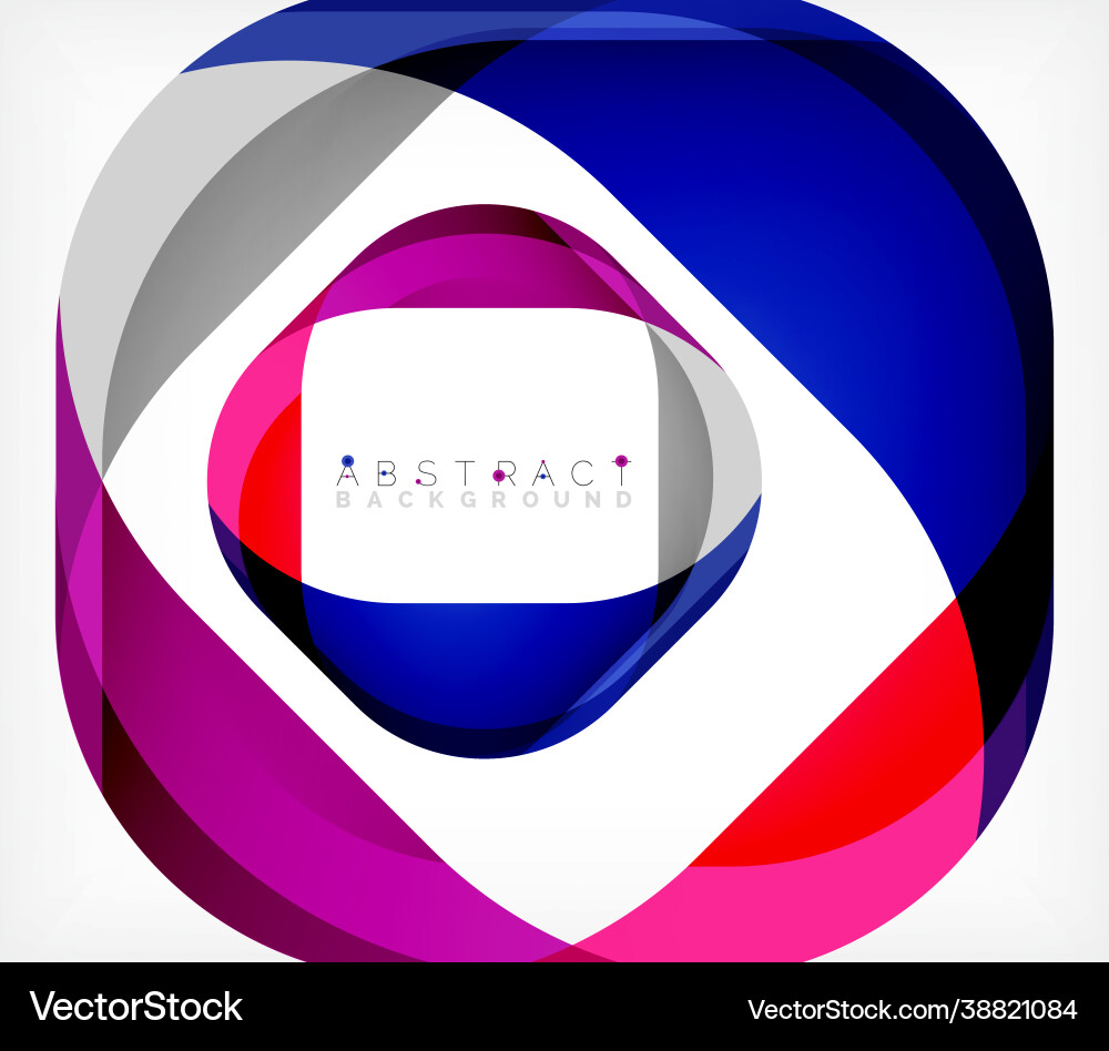 Abstract square shape with overlapping waves Vector Image