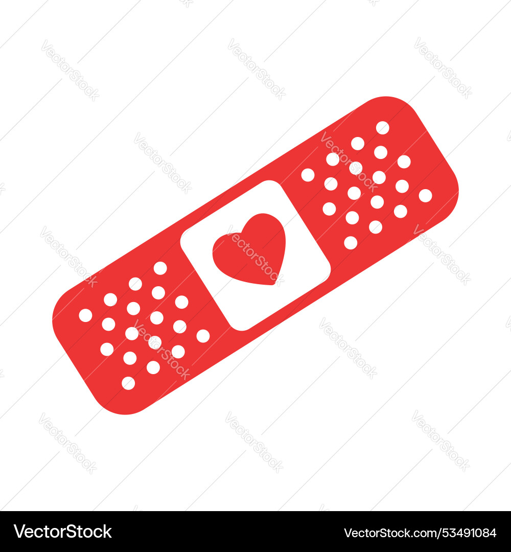 Adhesive medical plaster icon in flat style Vector Image