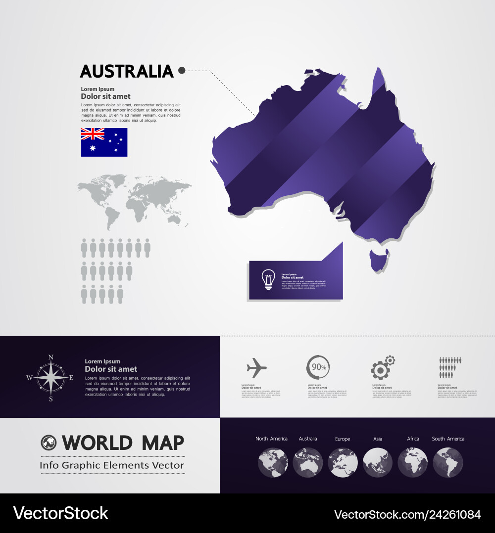 Australia map Royalty Free Vector Image - VectorStock