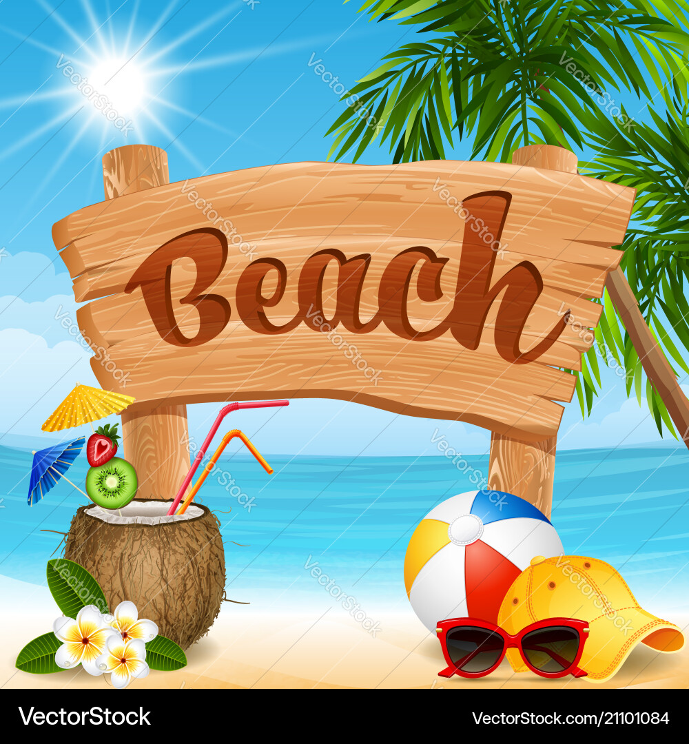Beach banner Royalty Free Vector Image - VectorStock