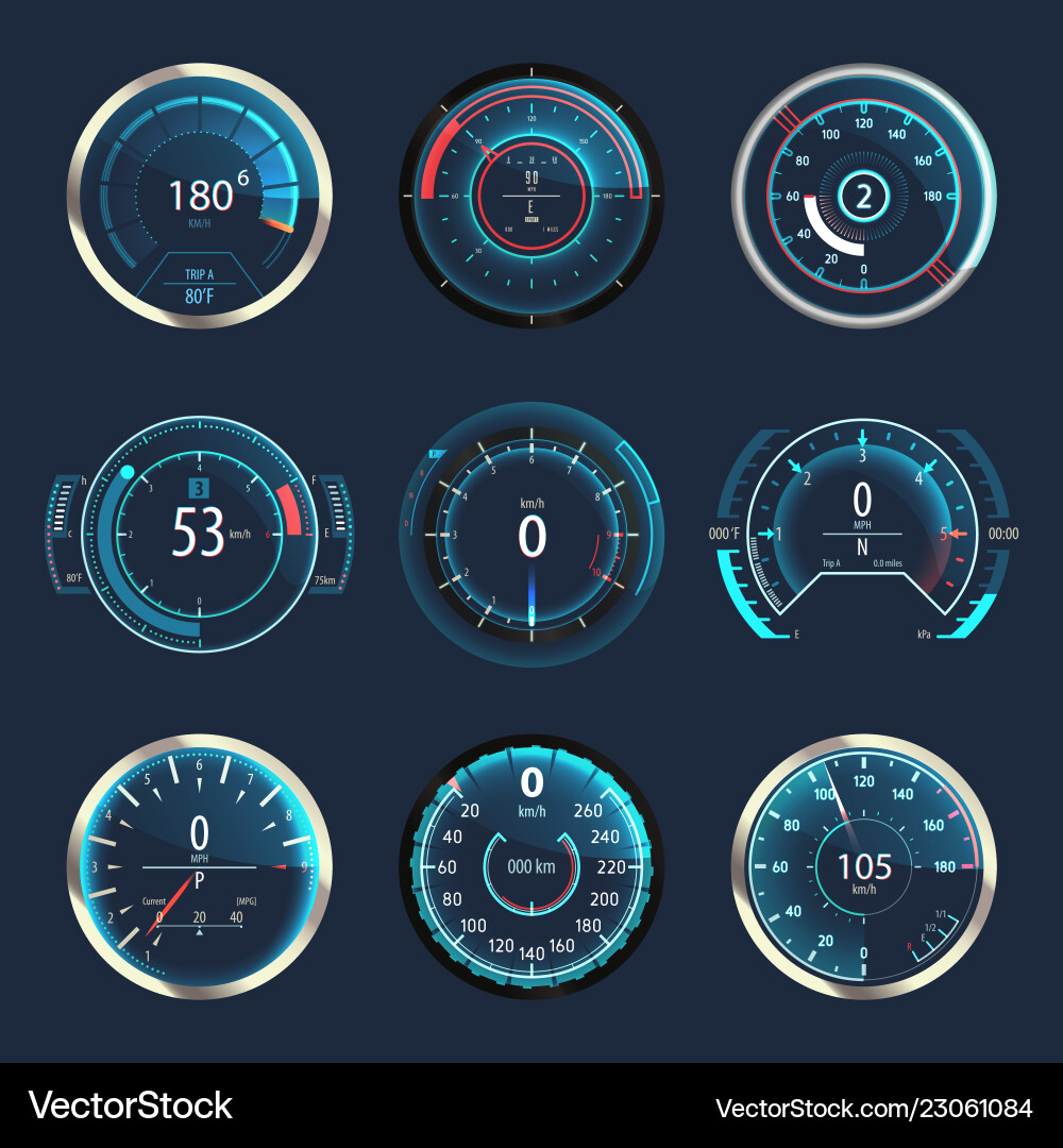 Car or automobile speedometer odometer Royalty Free Vector