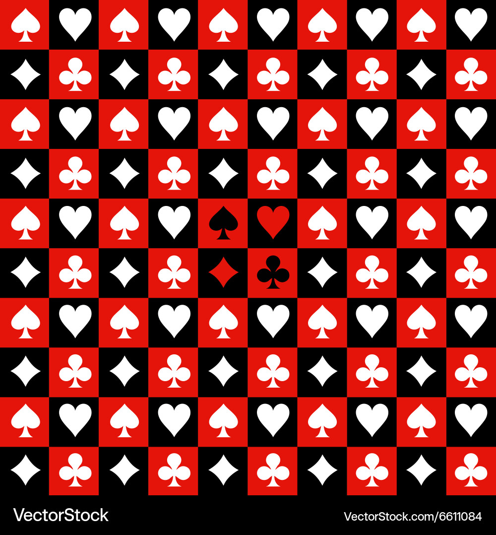 Card suit chess board red black background Vector Image