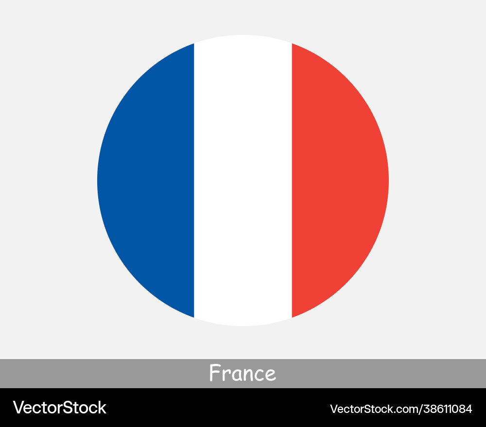 France round circle flag Royalty Free Vector Image