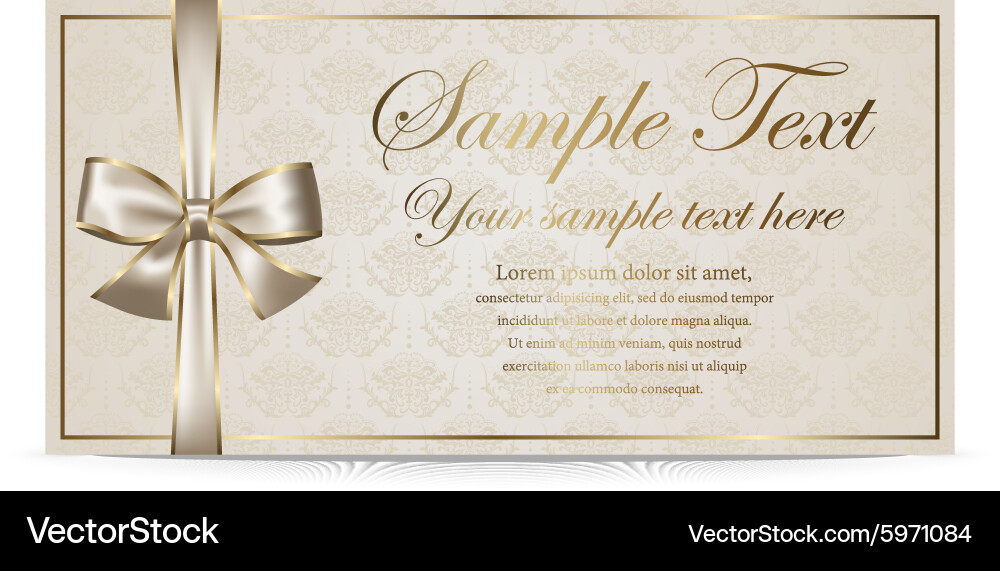 Gift card certificate coupon invitation Royalty Free Vector