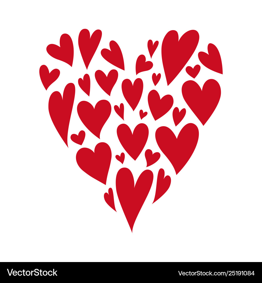 Heart shape isolated on white background Vector Image