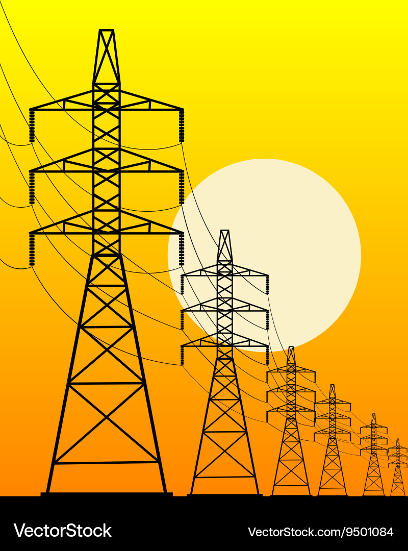 High Voltage Power Line Royalty Free Vector Image