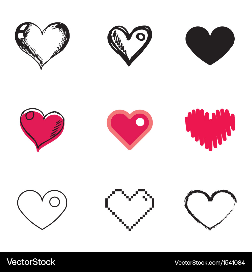 Icons heart Royalty Free Vector Image - VectorStock