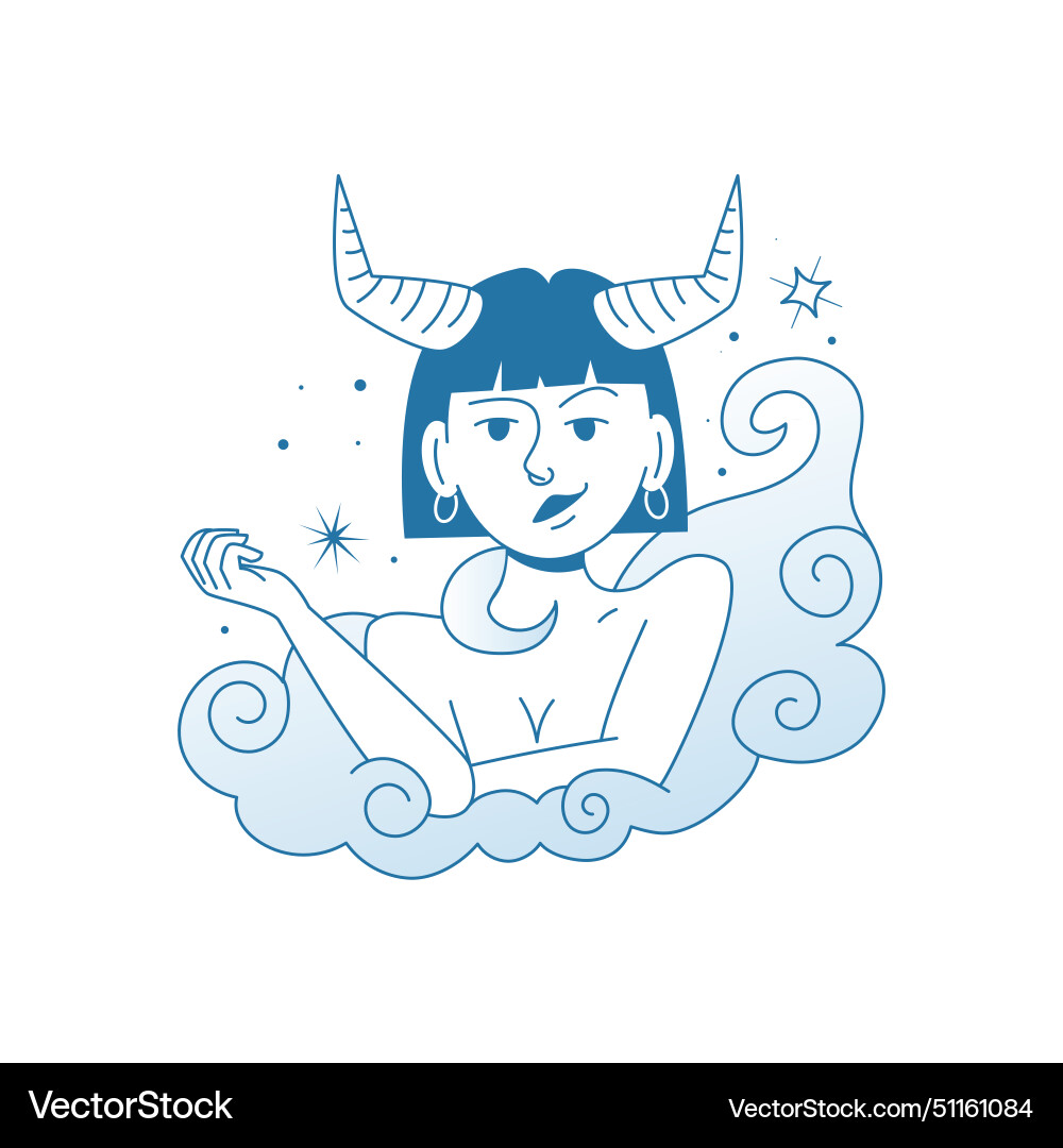 Minimalistic modern female zodiac sign taurus Vector Image