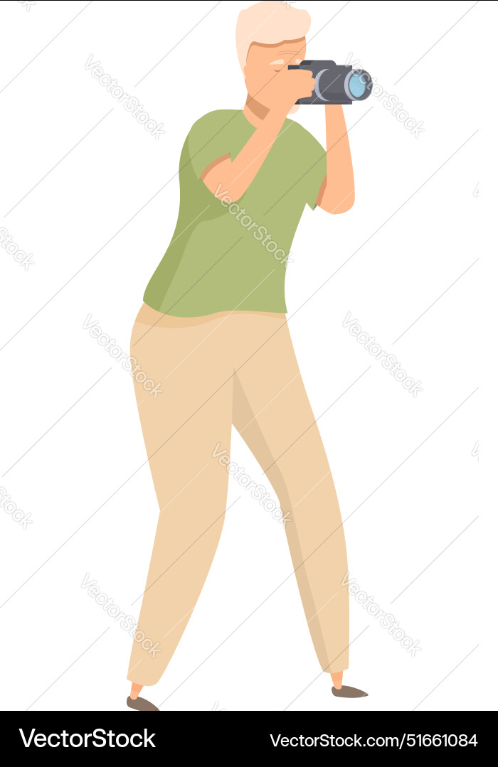 Professional photographer taking photo Royalty Free Vector