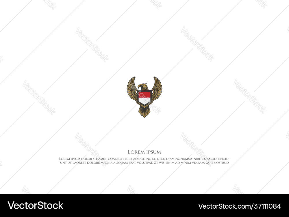 Retro vintage eagle hawk falcon garuda bird Vector Image