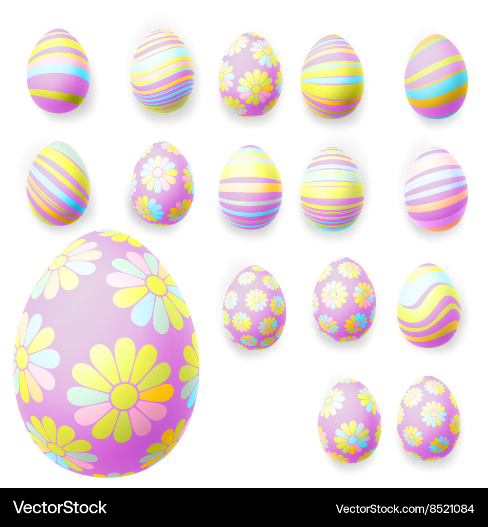 Set of easter eggs eps 10 Royalty Free Vector Image