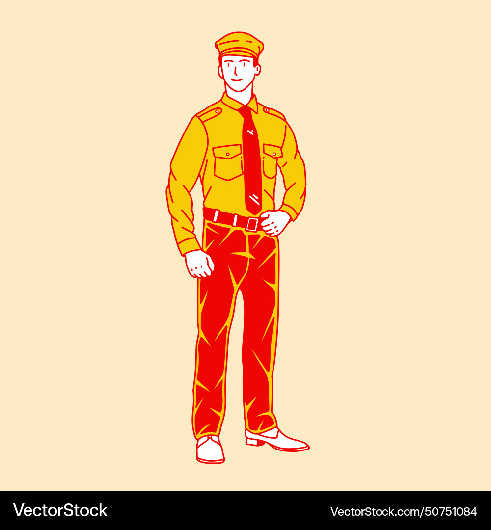 Simple cartoon of a security guard 4 Royalty Free Vector