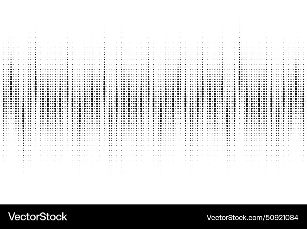 Sound wave dotted pattern music halftone Vector Image