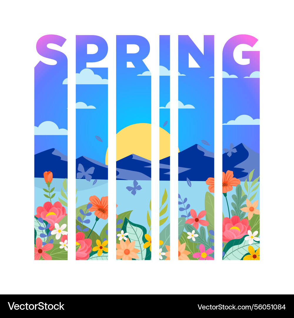 Stylish spring text cutout Royalty Free Vector Image