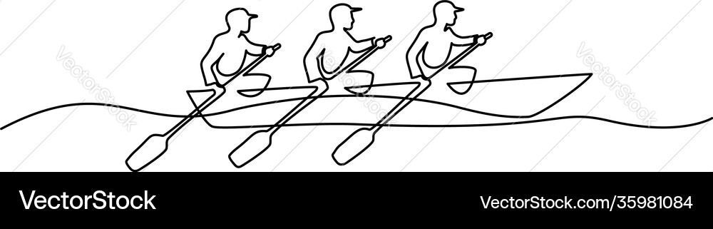 Team member rowing boat teamwork concept Vector Image
