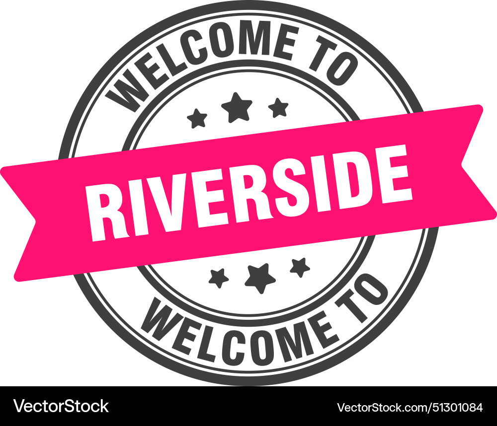 Welcome to riverside stamp round sign Royalty Free Vector