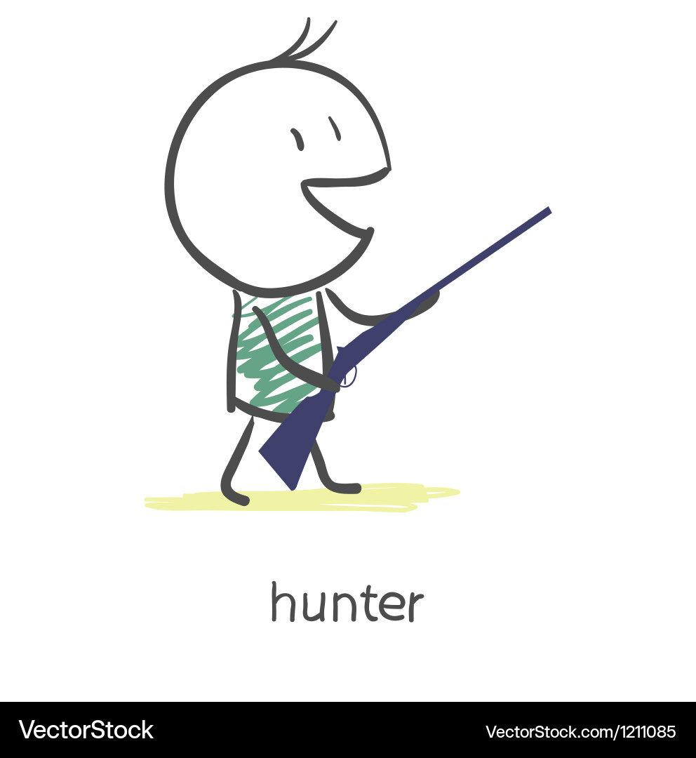 Cartoon hunter Royalty Free Vector Image - VectorStock