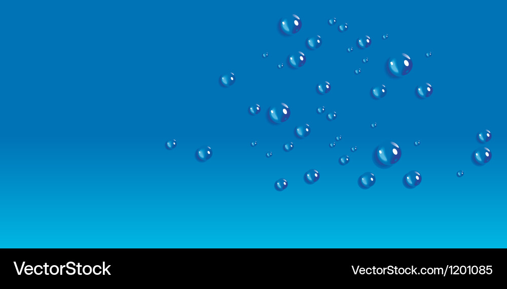 Drops on blue surface Royalty Free Vector Image