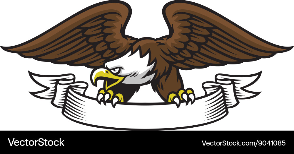 Eagle mascot grip the ribbon Royalty Free Vector Image
