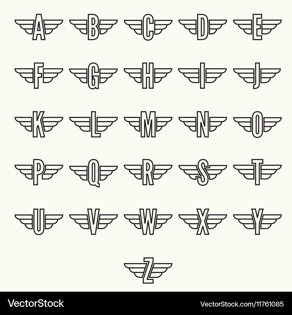 Elegant dynamic alphabet Royalty Free Vector Image