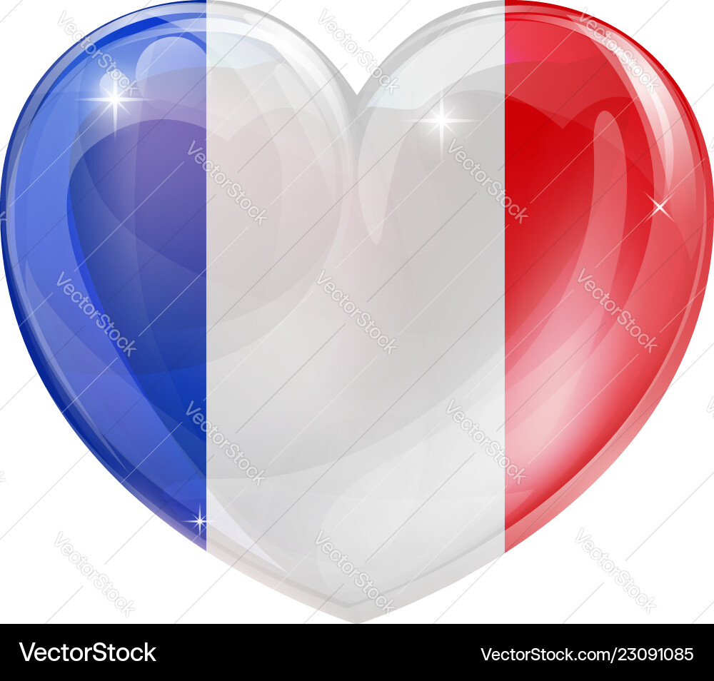 French flag heart Royalty Free Vector Image - VectorStock