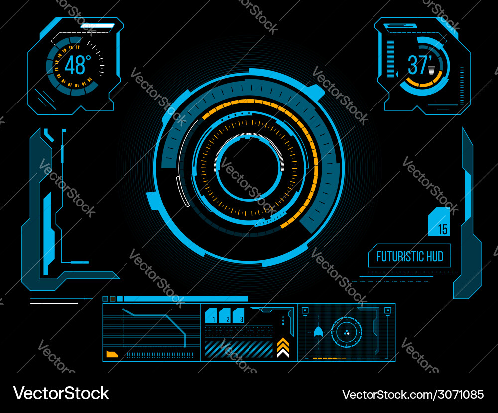 Futuristic Blue HUD Interface Royalty Free Vector Image