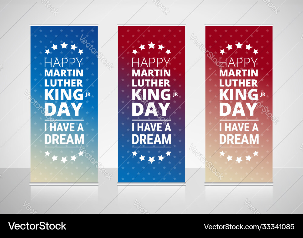 Martin luther king jr day rollups banners design Vector Image
