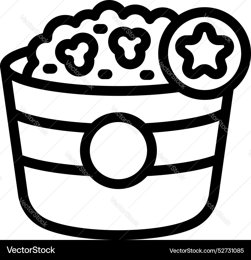 Popcorn bucket icon representing best movie Vector Image
