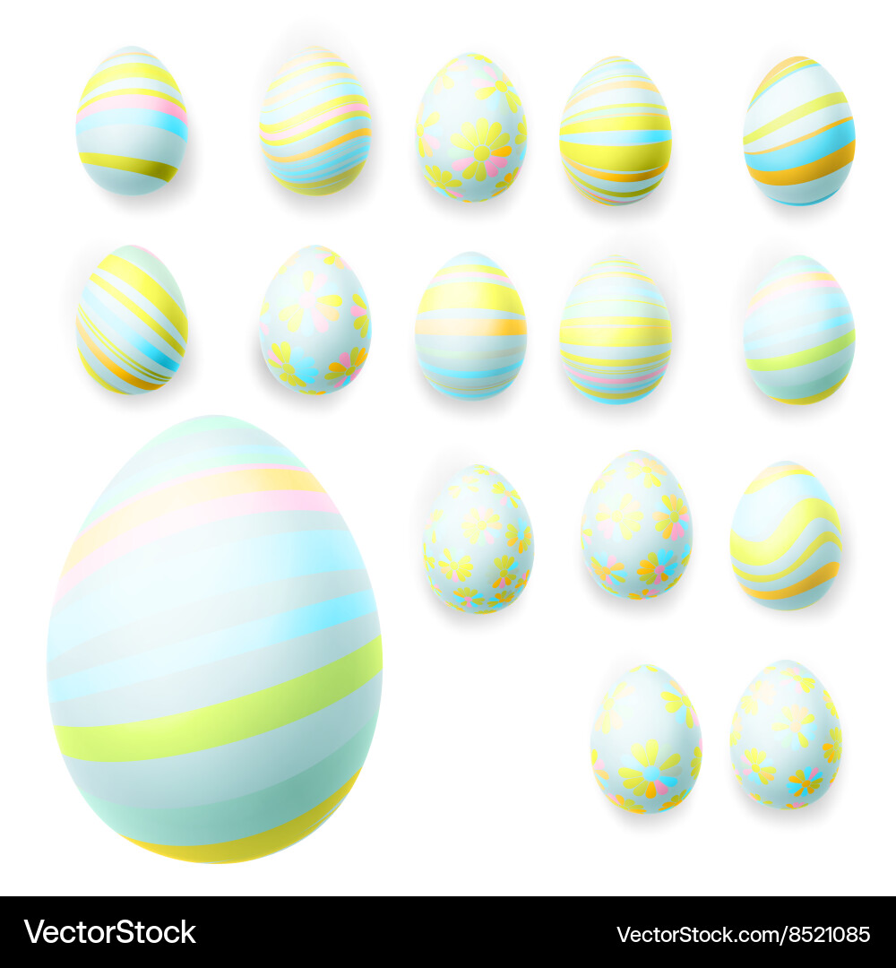 Set of easter eggs eps 10 Royalty Free Vector Image