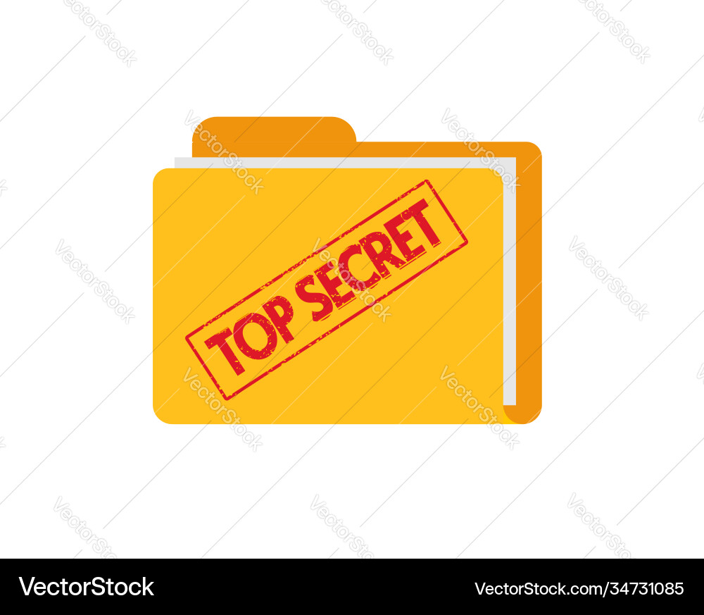 Top secret document files folder with confidential