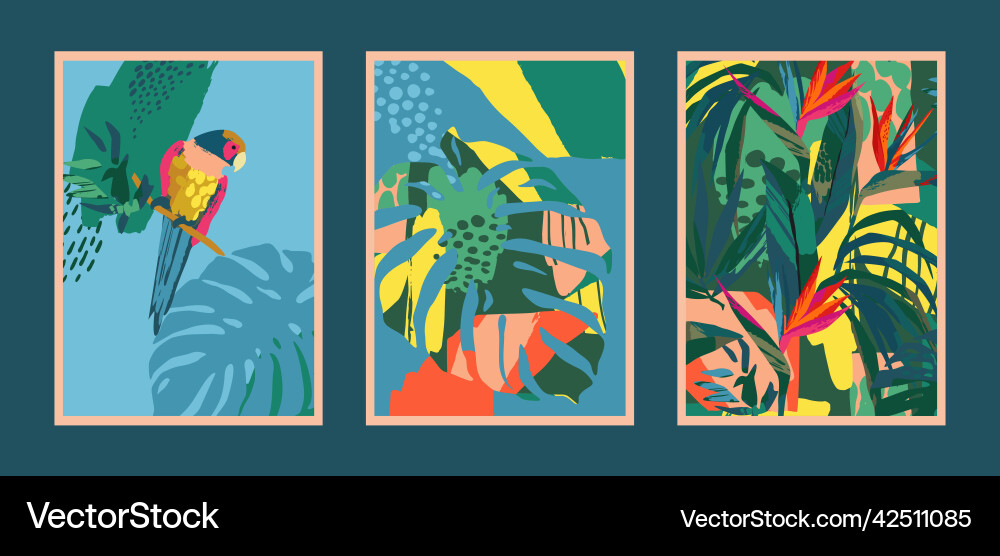 Tropical Abstract Art Prints Royalty Free Vector Image
