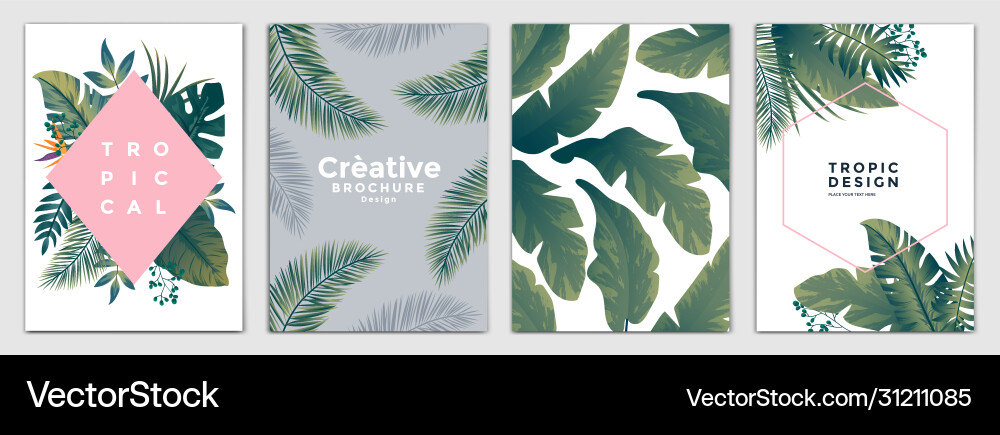 Tropical Leaf Flyer Template Royalty Free Vector Image