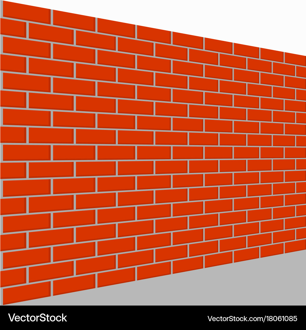 Wall brick perspective view Royalty Free Vector Image