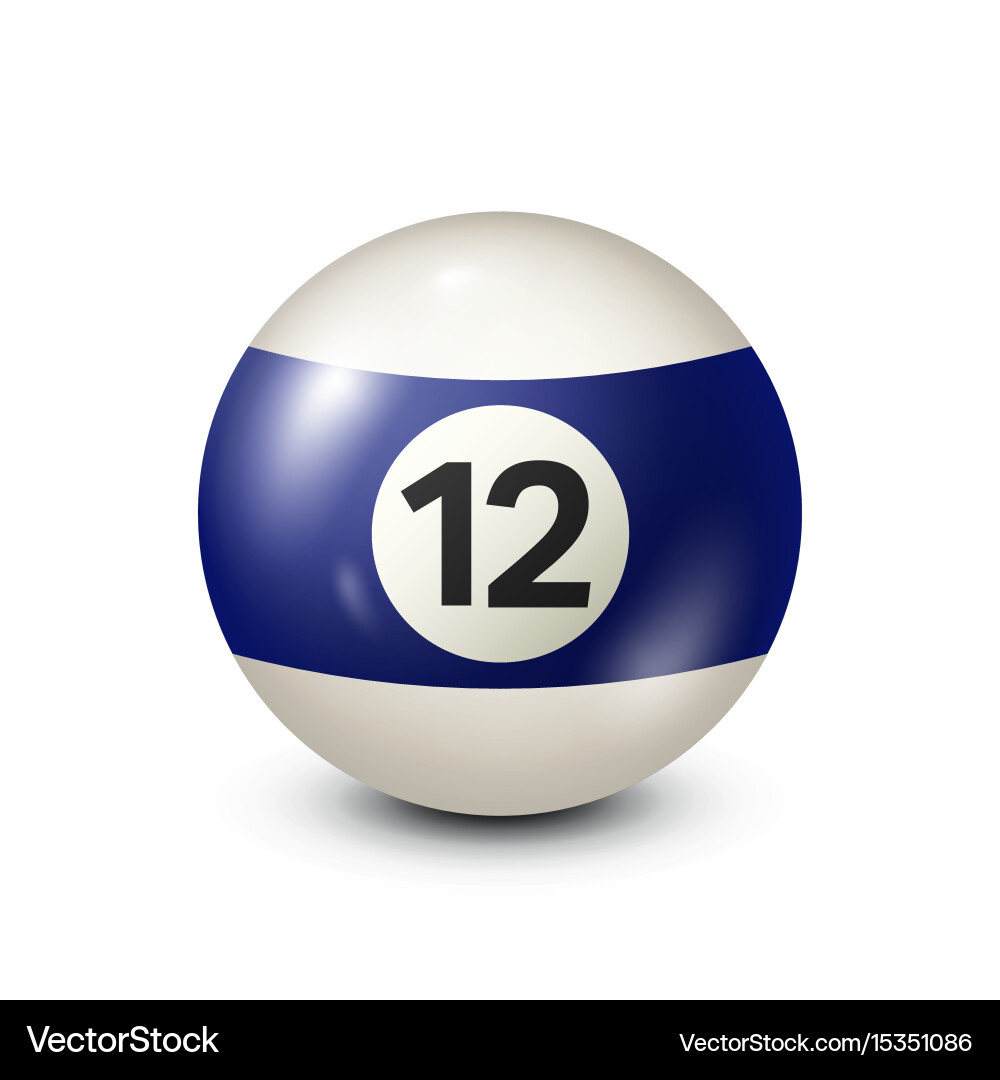 Billiardblue pool ball with number 12snooker Vector Image