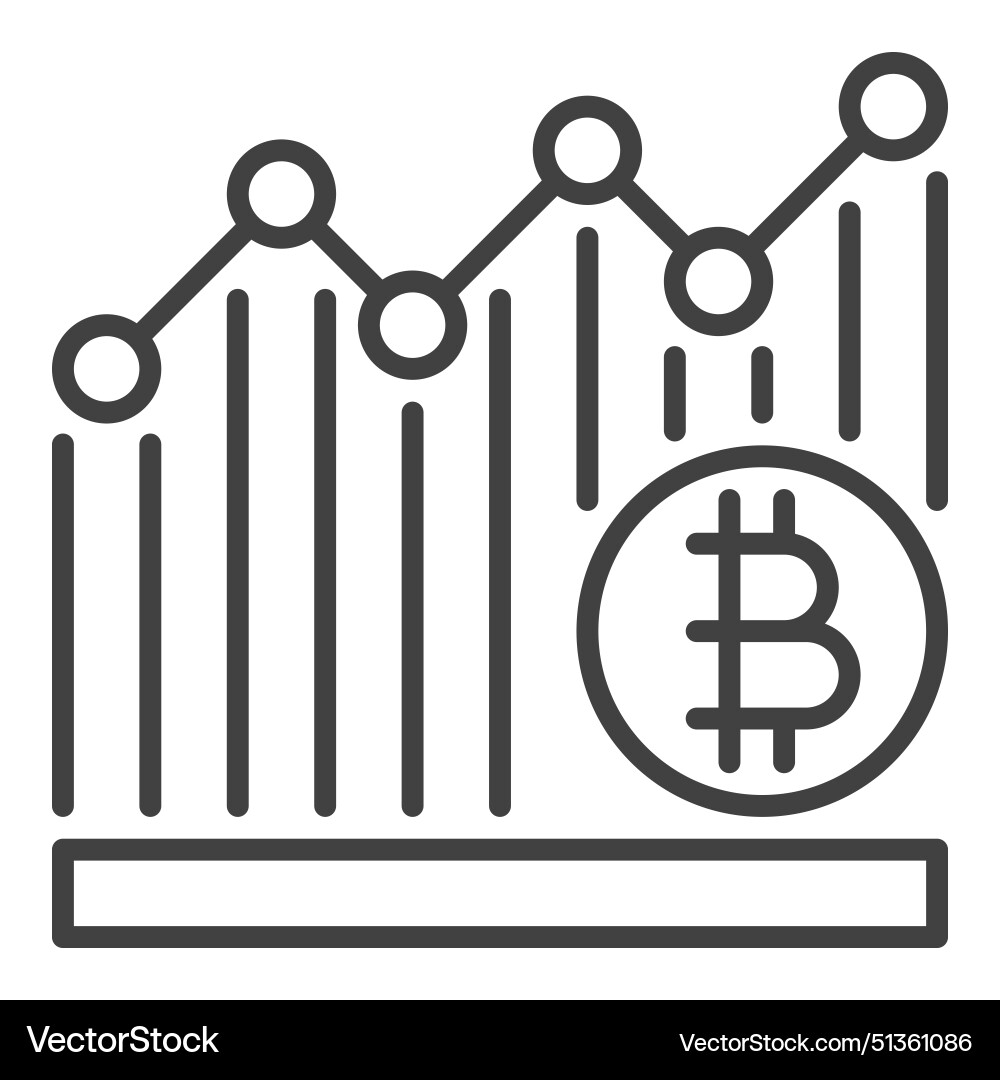 Bitcoin cryptocurrency graph crypto trading Vector Image