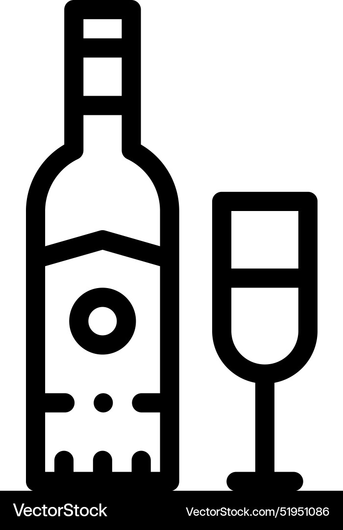 Champagne icon thin linear style design isolated Vector Image