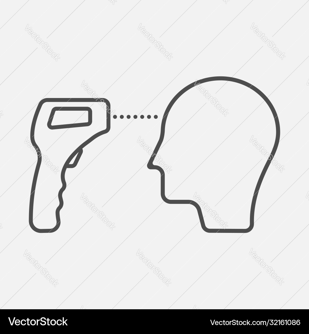 Check human body temperature thin line icon Vector Image