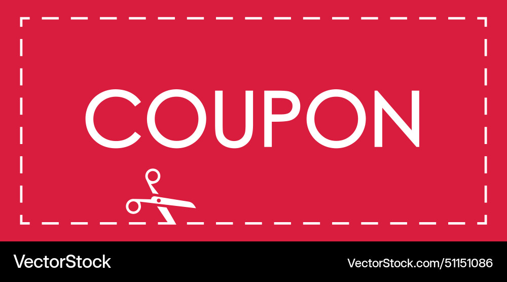 Coupon flat style black line color Royalty Free Vector Image