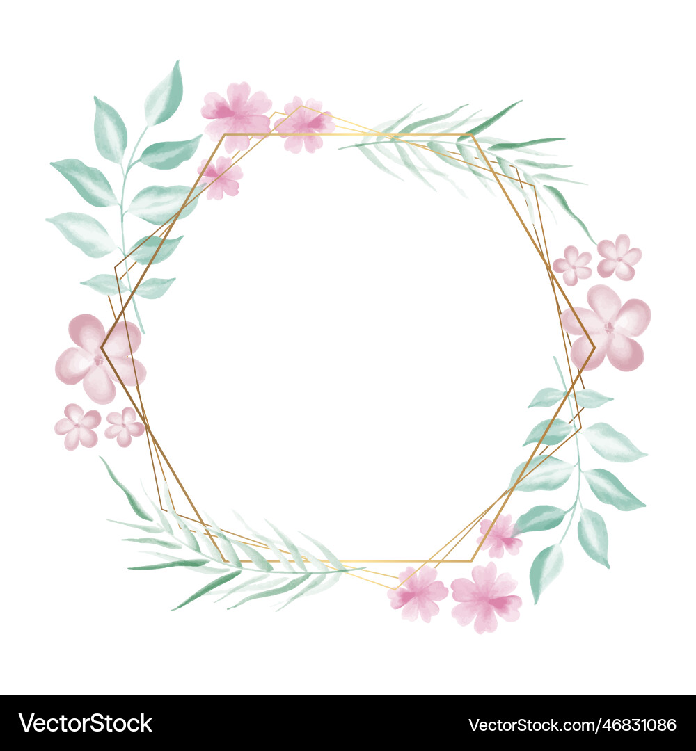 Decorative hand painted watercolour floral frame Vector Image