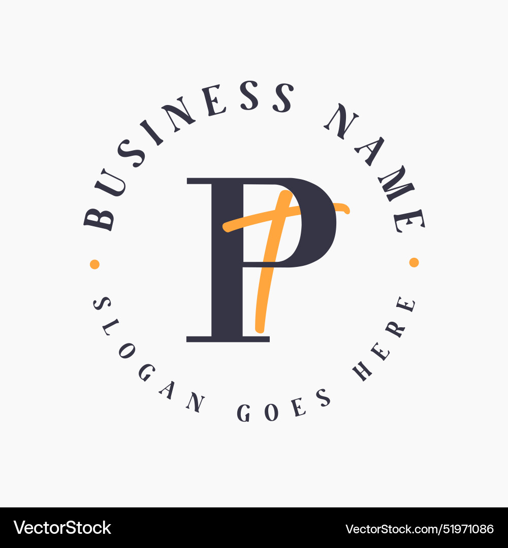 Elegant letter pt initials logo for corporate Vector Image