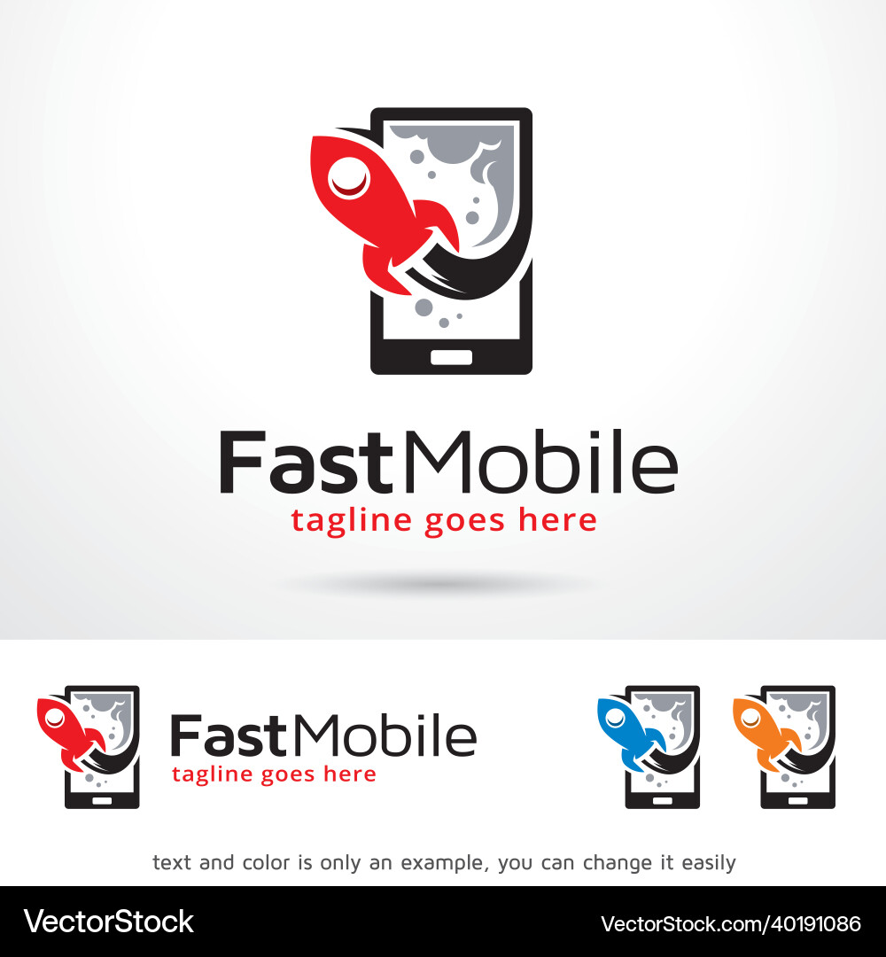 Fast mobile logo template Royalty Free Vector Image