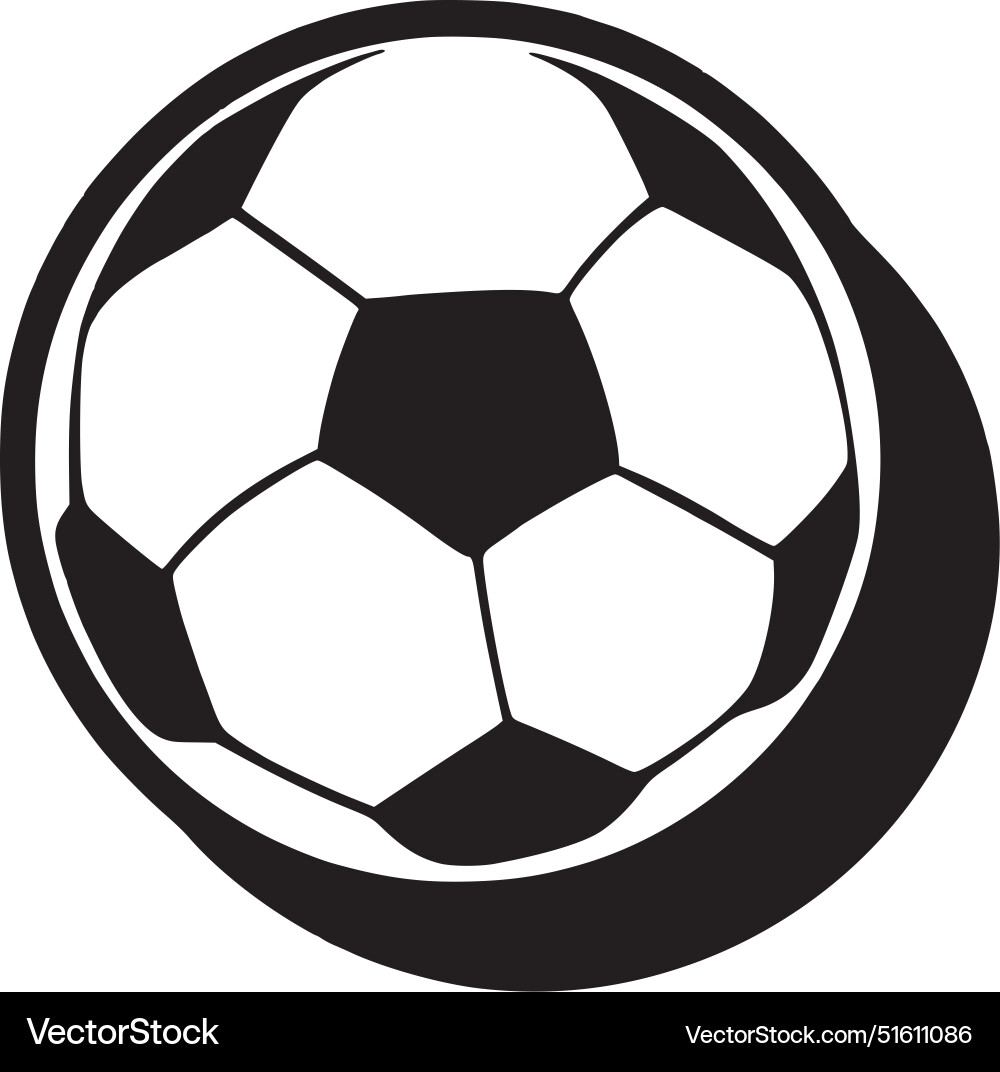 Football - black and white Royalty Free Vector Image