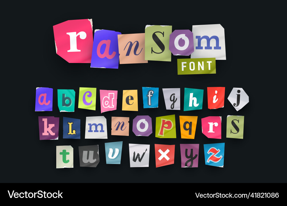 Ransom Note Letter Cutout Royalty Free Vector Image