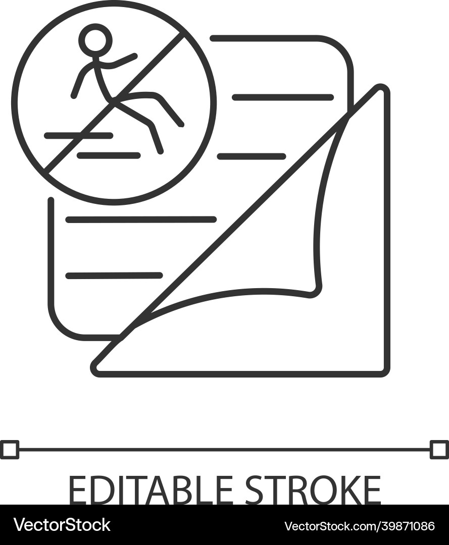 Rugs with non slip pads linear icon Royalty Free Vector