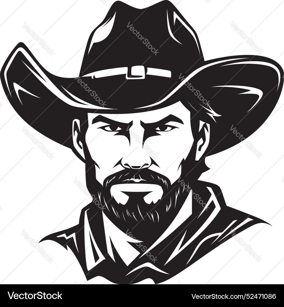 Rustler wrangler cowboy gun logo icon desert Vector Image