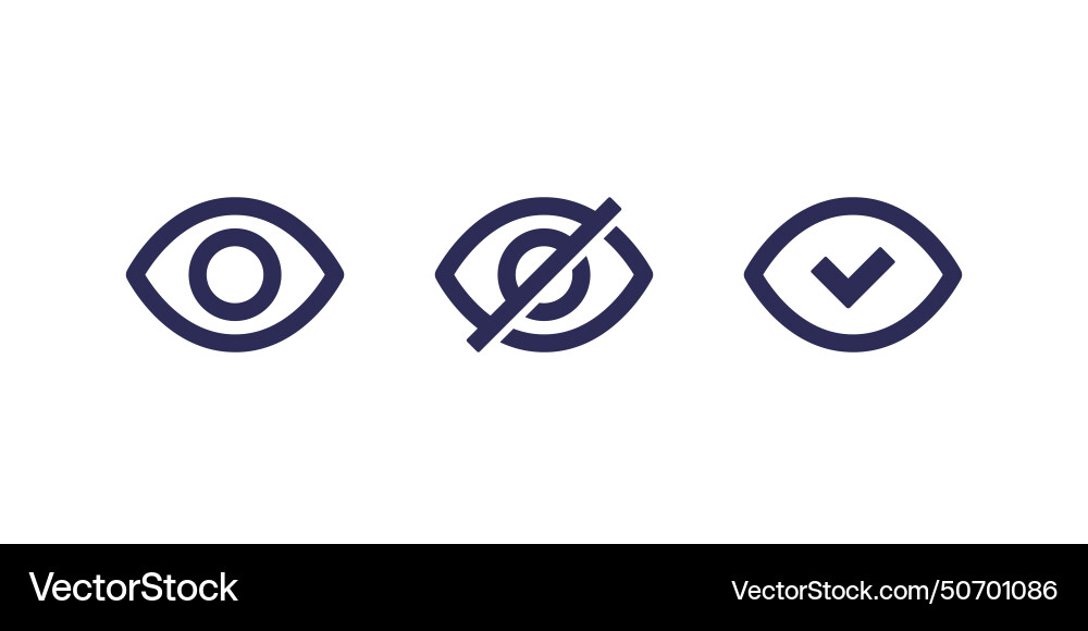 Visible and hidden icons with an eye Royalty Free Vector